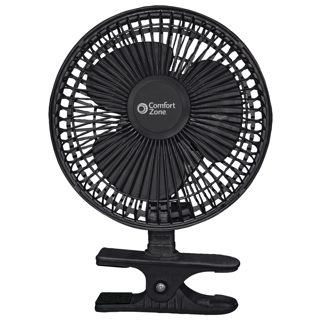 Comfort Zone 6” 2-Speed Desk Fan with Clip and Adjustable Tilt ...