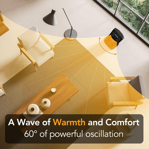 Comfort Zone 26" Oscillating Digital Tower Heater with Remote Control ...