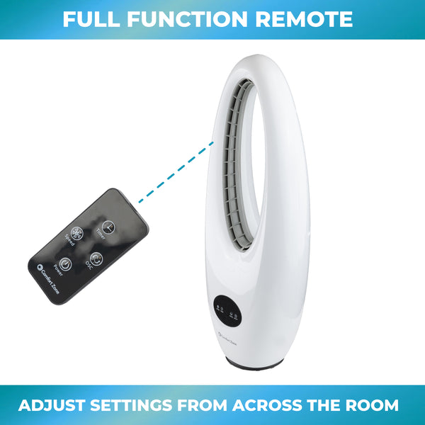 Comfort Zone Oscillating 28" Bladeless Tower Fan with Remote Control ...