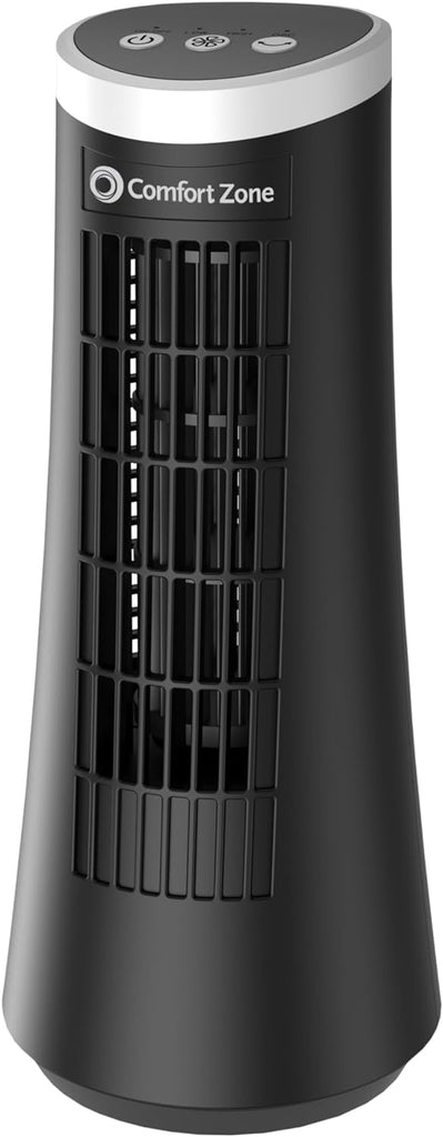 Comfort Zone 12" Oscillating Desktop Tower Fan with Electronic Touch S ...