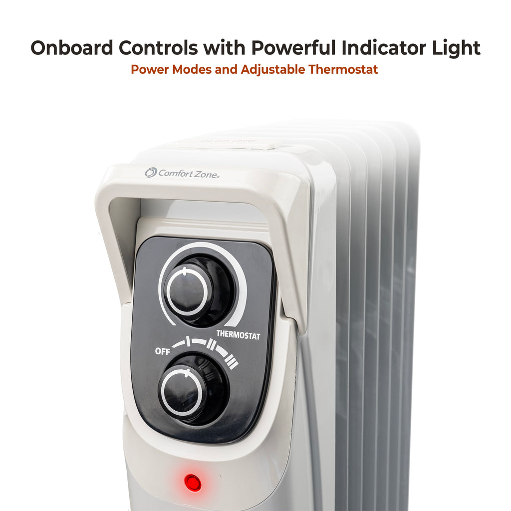 Comfort Zone Oil-Filled Deluxe Radiator Heater in Grey – Comfort Zone ...