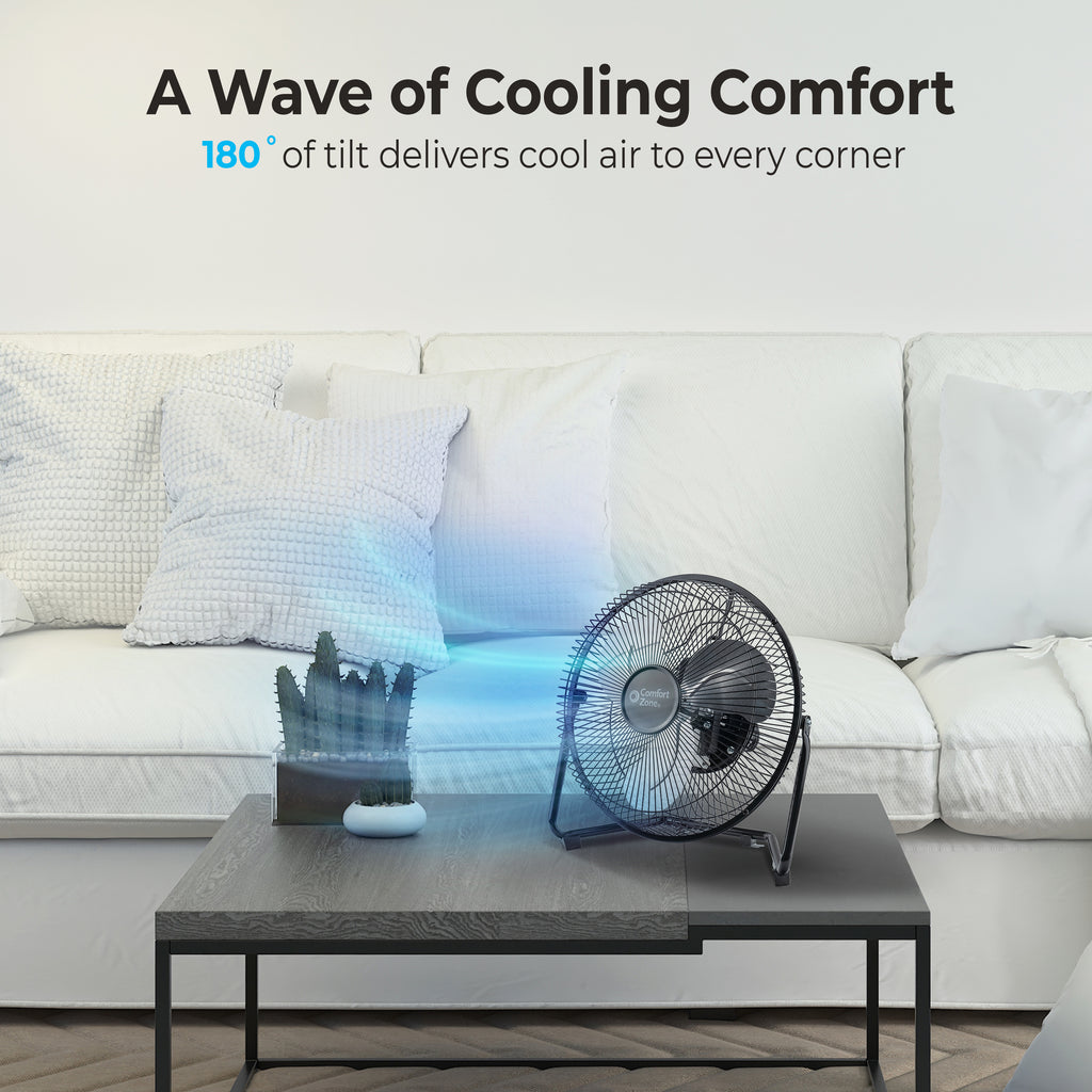 Comfort Zone 9" 3-Speed Desk Fan – Comfort Zone, Mr. Brands, LLC.