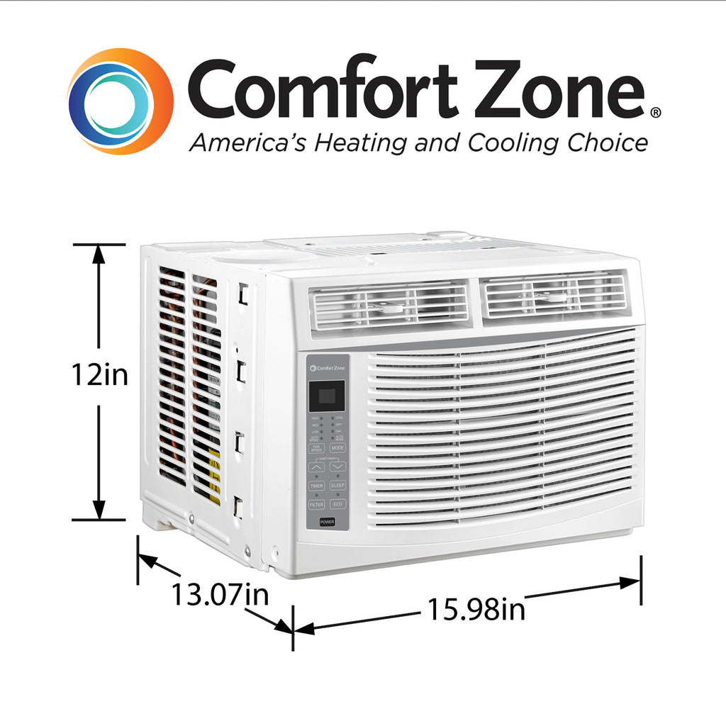 Comfort Zone 5,000-BTU Window-Mounted Room Air Conditioner with Remote ...