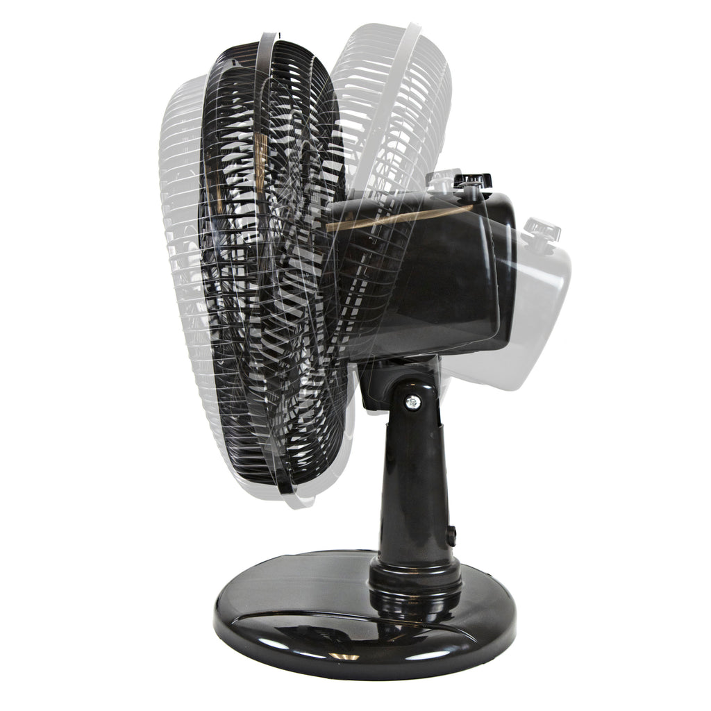 Comfort Zone 12" Oscillating Table Fan with Adjustable Tilt, Black ...