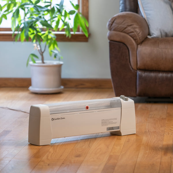 Comfort Zone Convection Baseboard Heater in White – Comfort Zone, Mr ...